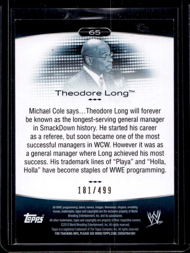 Theodore Long 2010 Topps Platinum WWE #65 Green /499 | eBay