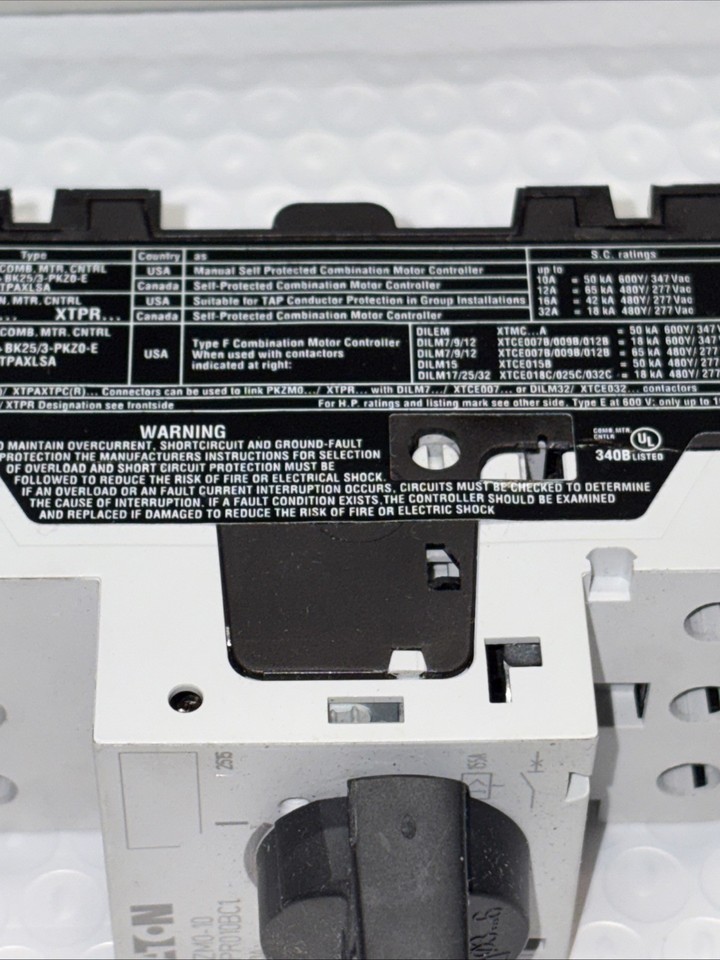 Eaton PKZM0-10, XTPR010BC1, Motor Protective Circuit Breaker, New Open ...