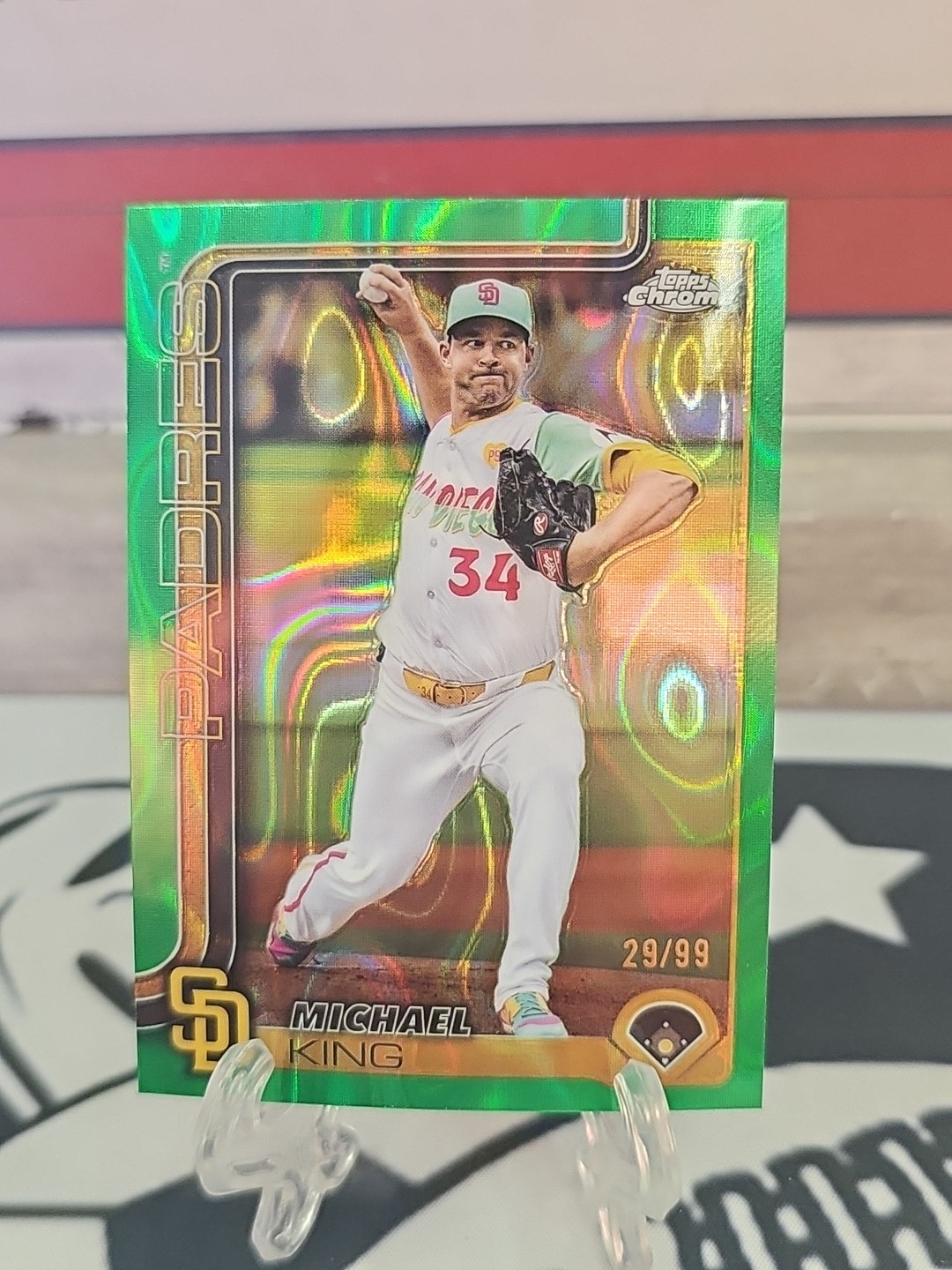 Michael King 2025 Topps Chrome #35 Green Lava Refractor /99 Price Guide ...