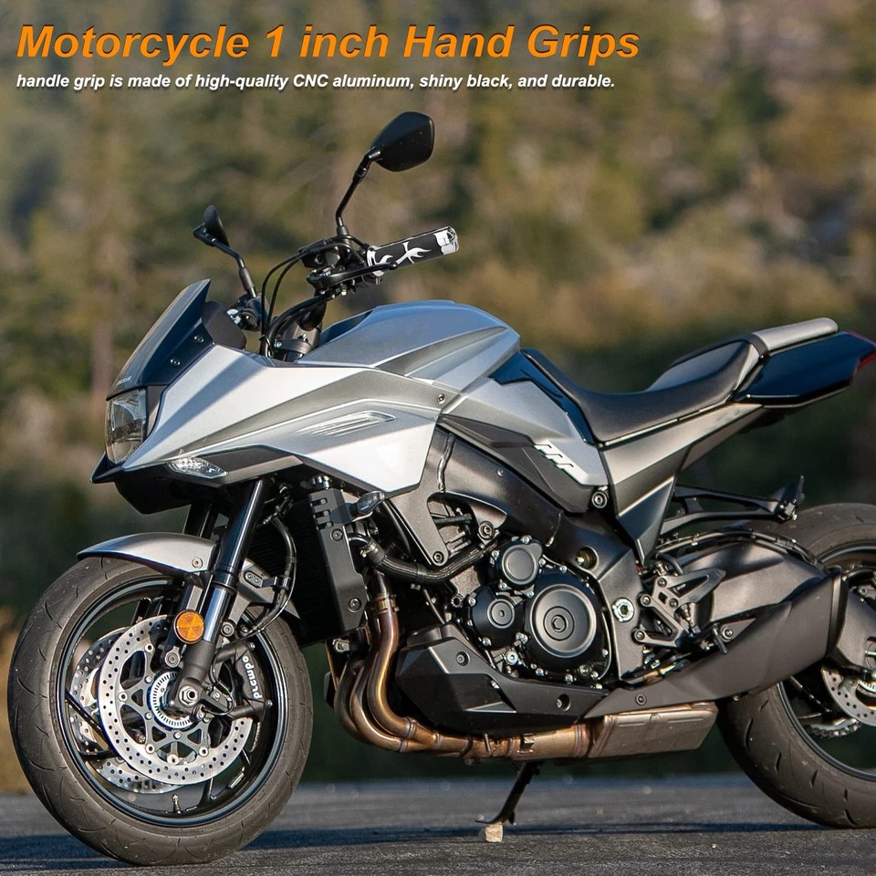 Motorcycle Grips 1 Inch/25mm Universal Motorcycle Handlebars Grips with ...