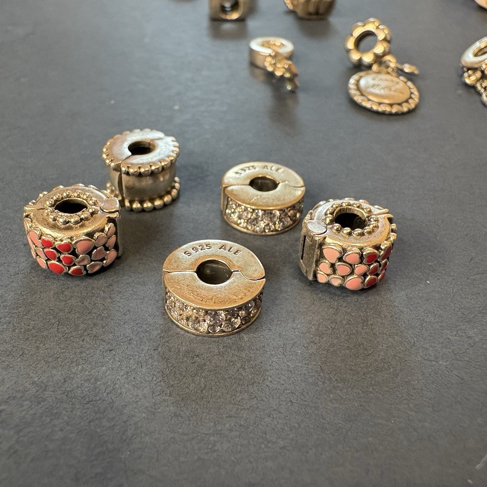 Huge Pandora Charm Bracelet Lot • 36 Charms • 7 Bracelets • 925 ALE ...