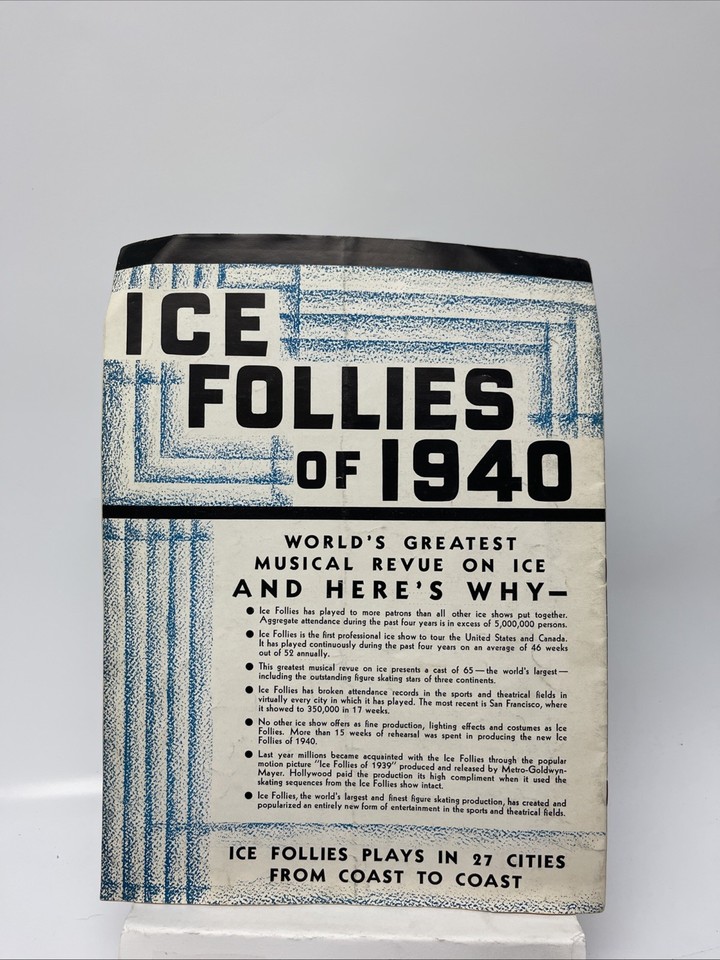 Ice Follies of 1940 Official Program November 1939 Riverside Stadium ...