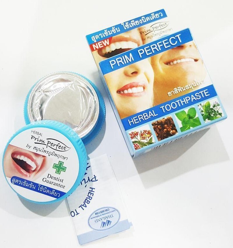Toothpaste Herbal Perfect Prim Thai Teeth 25g Natural Whitening ...