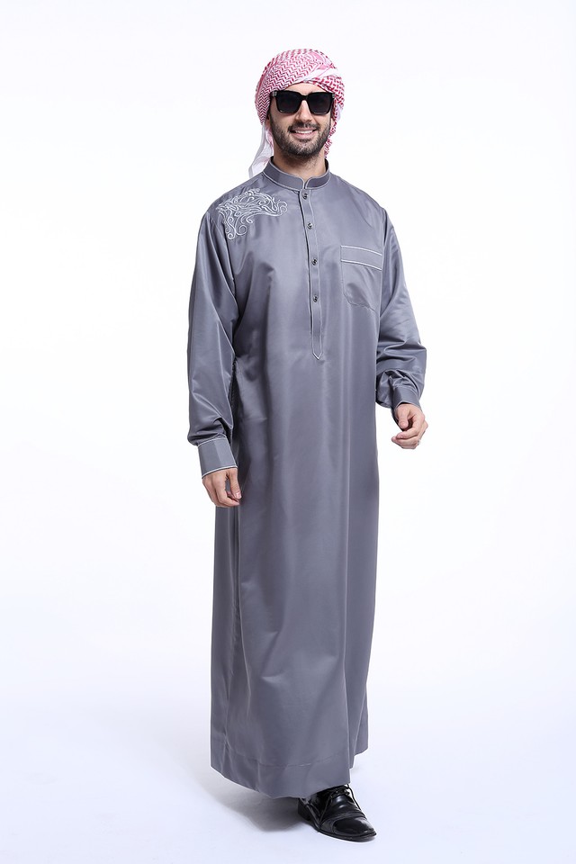 Men Dishdasha Saudi Thobe Thoub Abaya Galabeya Muslim Dress Arabic Robe ...