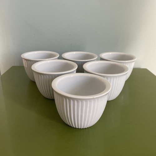 Set of 6 Sur La Table Everyday White Porcelain Pots de Crème Dessert ...