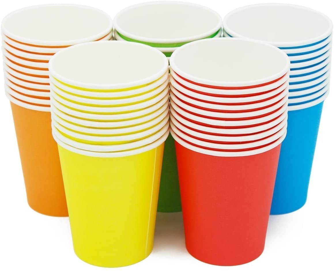 Multicolor Disposable Color Paper Tea/Coffee Cups, Pack of 100 -Pieces ...