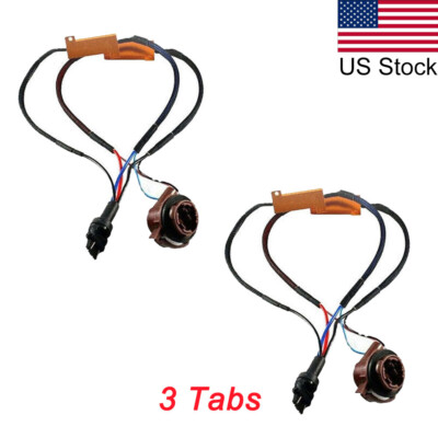 2Pcs 3157 3Tabs LED Fix Hyper Flash Decoder Load Resistor For Turn ...