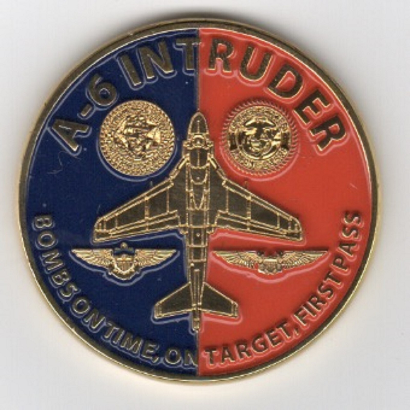 MARINE CORPS NAVY A-6 INTRUDER ASSOCIATION GRUMMAN 1.75" CHALLENGE COIN ...