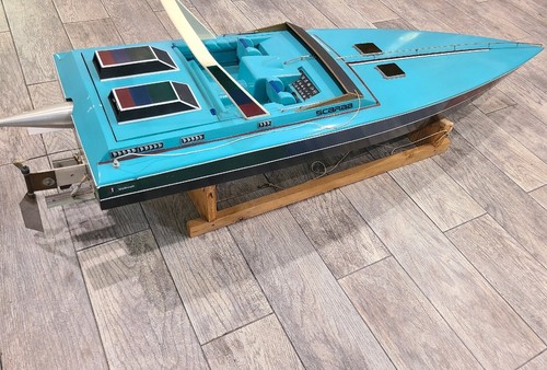 1987 Rc nitro ops 15cc motor Miami vice 55" Wellcraft Dumas model ...