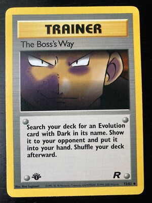 Pokémon Team Rocket 1st Edition Trainer The Boss's Way 73/82 Excellent ...