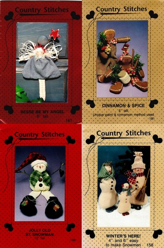 Country Stitches Christmas Decorations Mini Sewing Craft Patterns Lot ...