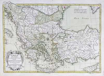Turkey Cyprus Greece Bulgaria Crete Istanbul Map Engraving January 1770 ...