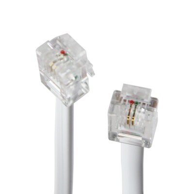 (5-Foot) Telephone Cable (2-wire) - RJ11 (M) Connectors - White ...