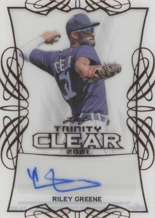 2021 Leaf Trinity - Clear Autographs Riley Greene #CA-RG1 (AU, RC) for ...
