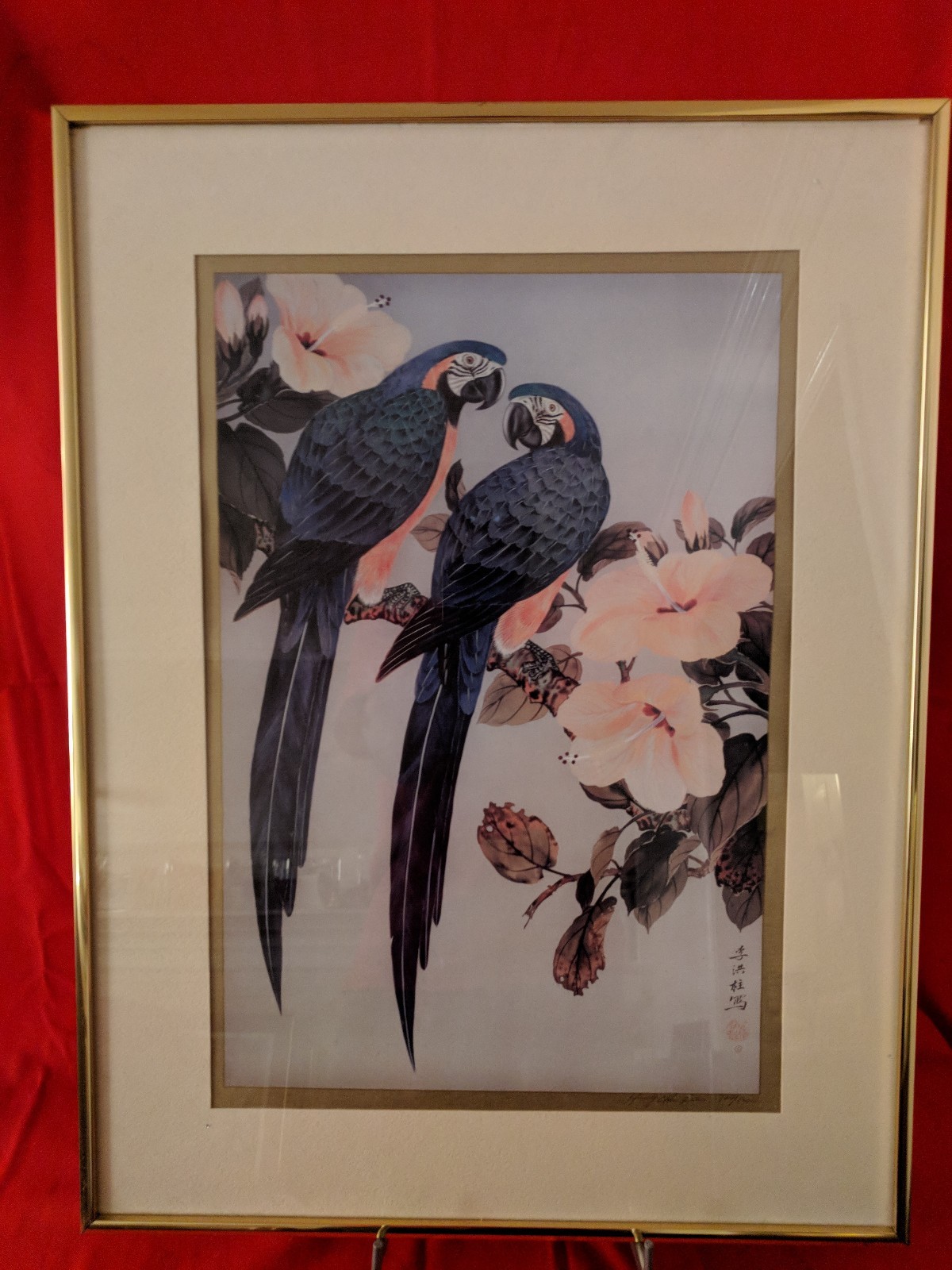 Hung Chu Lee Signed Framed Print of Parrots on Flowering Tree 724/1000 ...