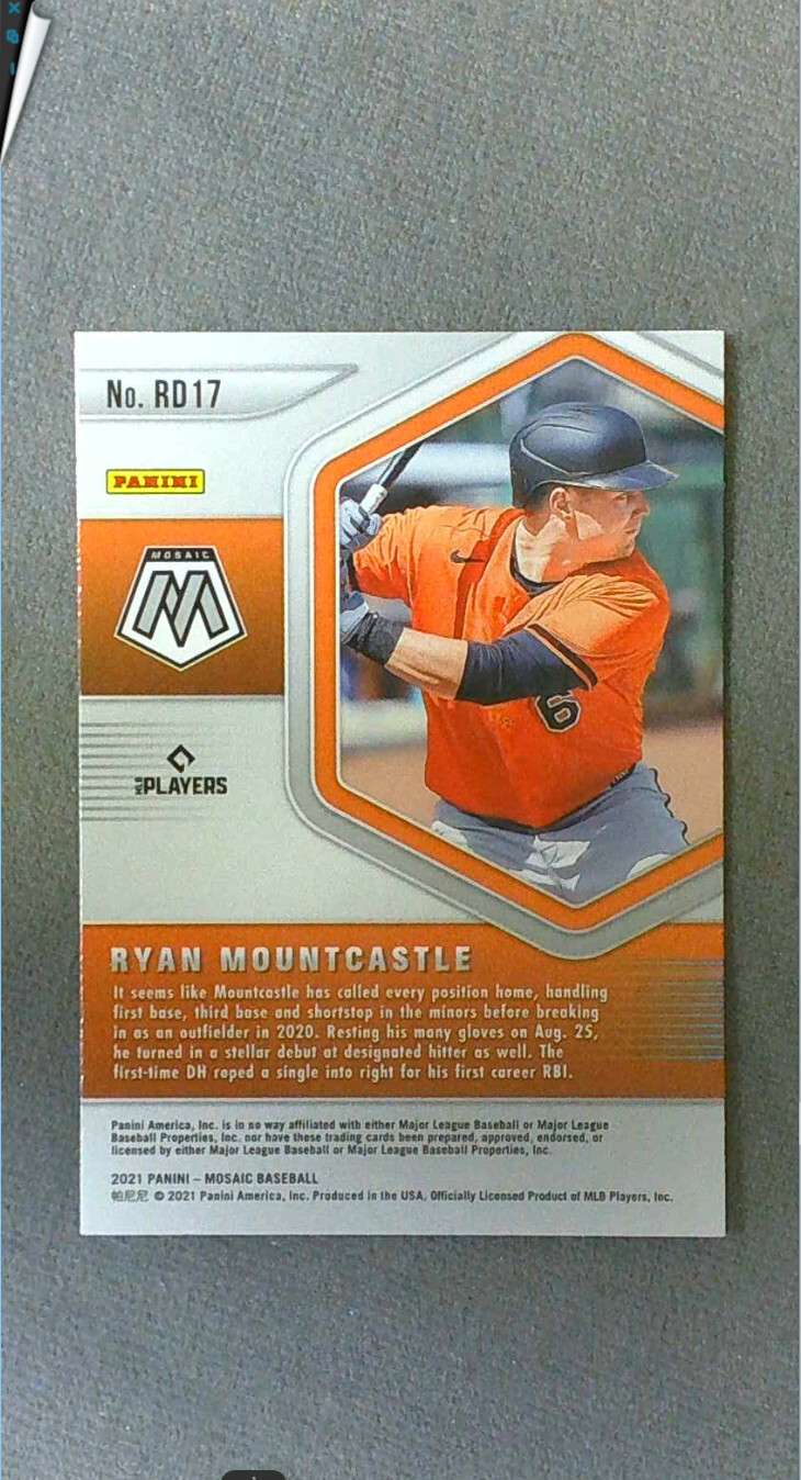 2021 Panini Mosaic Rookie Debut #17 Ryan Mountcastle Orioles | eBay
