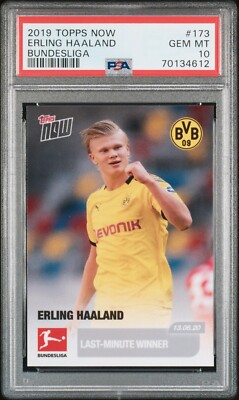 2019 TOPPS NOW BUNDESLIGA ERLING HAALAND #173 ROOKIE CARD RC PSA 10 | eBay
