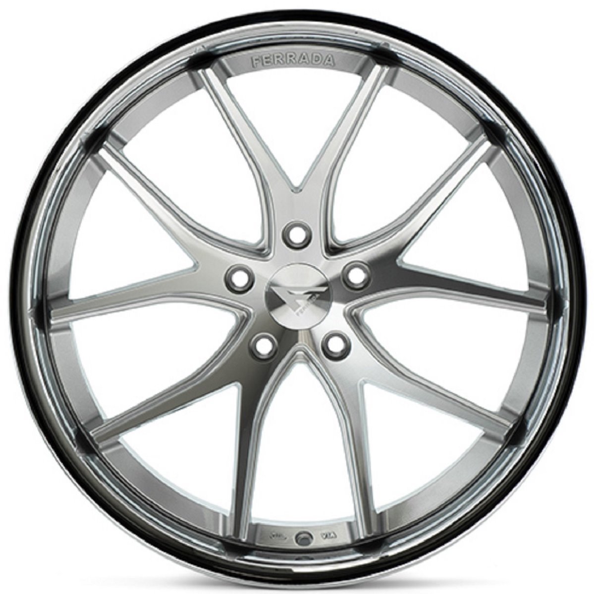 22" STAGGERED FERRADA FR2 22x9 22x10.5 SILVER w/CHROME LIP CONCAVE ...