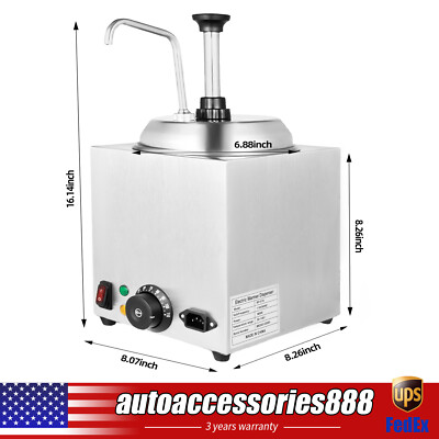 800W 2.5L Stainless Nacho Cheese Dispenser Electric Cheese Warmer ...