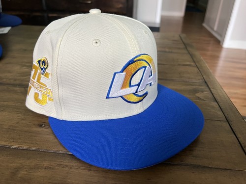 New Era Los Angeles Rams LA 75th Anniversary Side Patch 59FIFTY Fitted ...