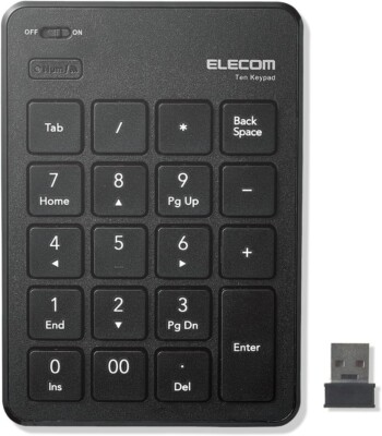 ELECOM TK-TDP019BK USB-A Numeric Keypad with Wireless Receiver Pantograph Thin | eBay