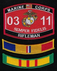 STICKER USMC MOS 0331 MACHINEGUNNER N CAMPAIGN RIBBON ooo USMC Lisc No ...