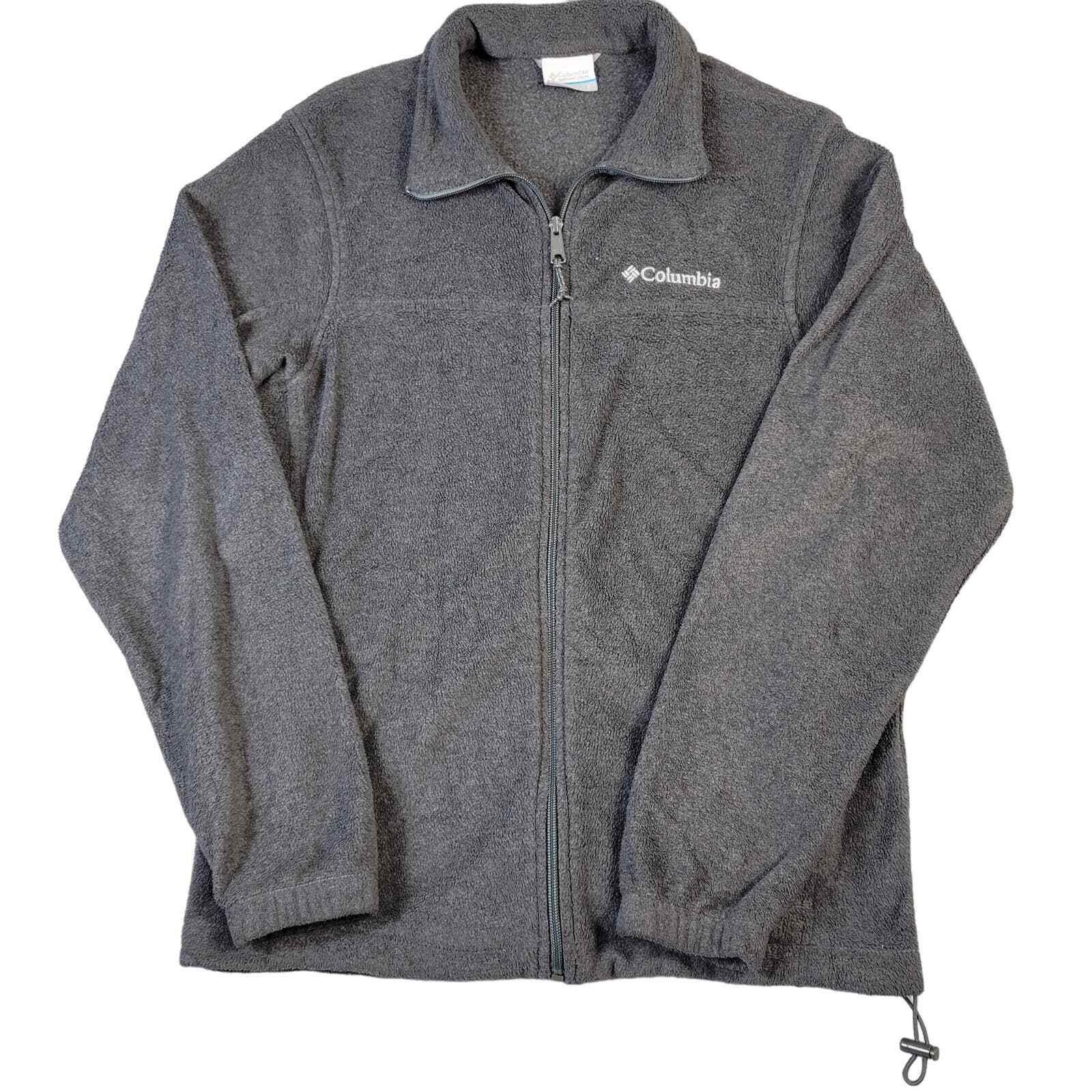 Columbia Fleece Jacket Men's Small Full Zip Bungee Cord Hem Polyester ...