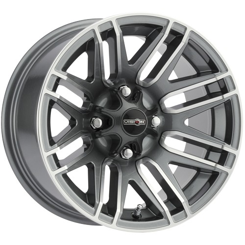 (Set of 4) Vision UTV 112 Assault 12x8 4x136 Gunmetal Wheels Rims 12 ...