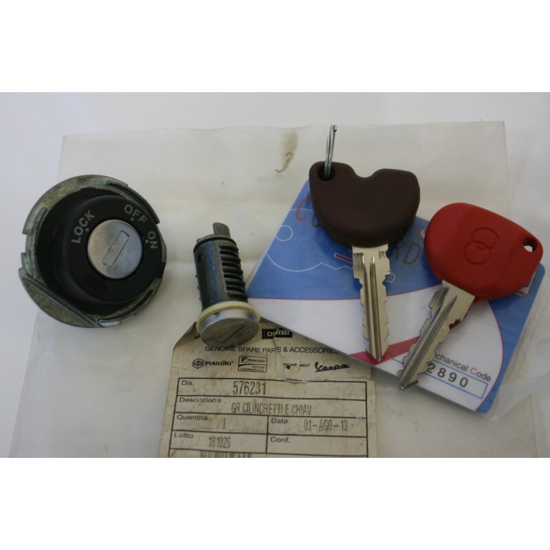 Kit Keys Lock Cylinders Main Switch / Lock Assy Gilera Runner 125 VX 4T ...