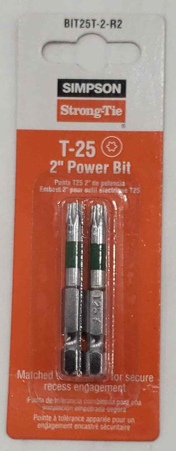 Simpson Strong-Tie BIT25T-2-R2 T25X2" Torx Power Drive Tip (2 pack) | eBay