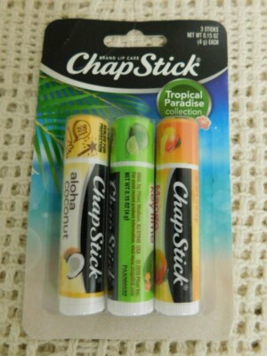 Chapstick Tropical Paradise Collection, Coconut, Key Lime and Mango NIP ...