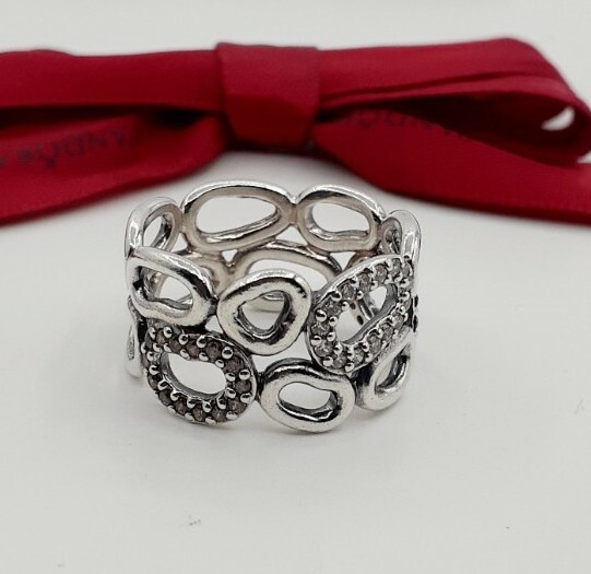 Rare Genuine Pandora Circle of Friends Ring clear and… - Gem