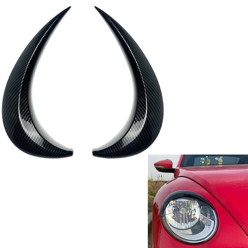 Carbon Fiber Headlamp Headlight Eyebrow Eyelids Trim For VW Beetle A5 ...
