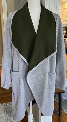 Fabletics Women’s Moscow gray green Wrap Open Front Jacket Coat/ Size ...