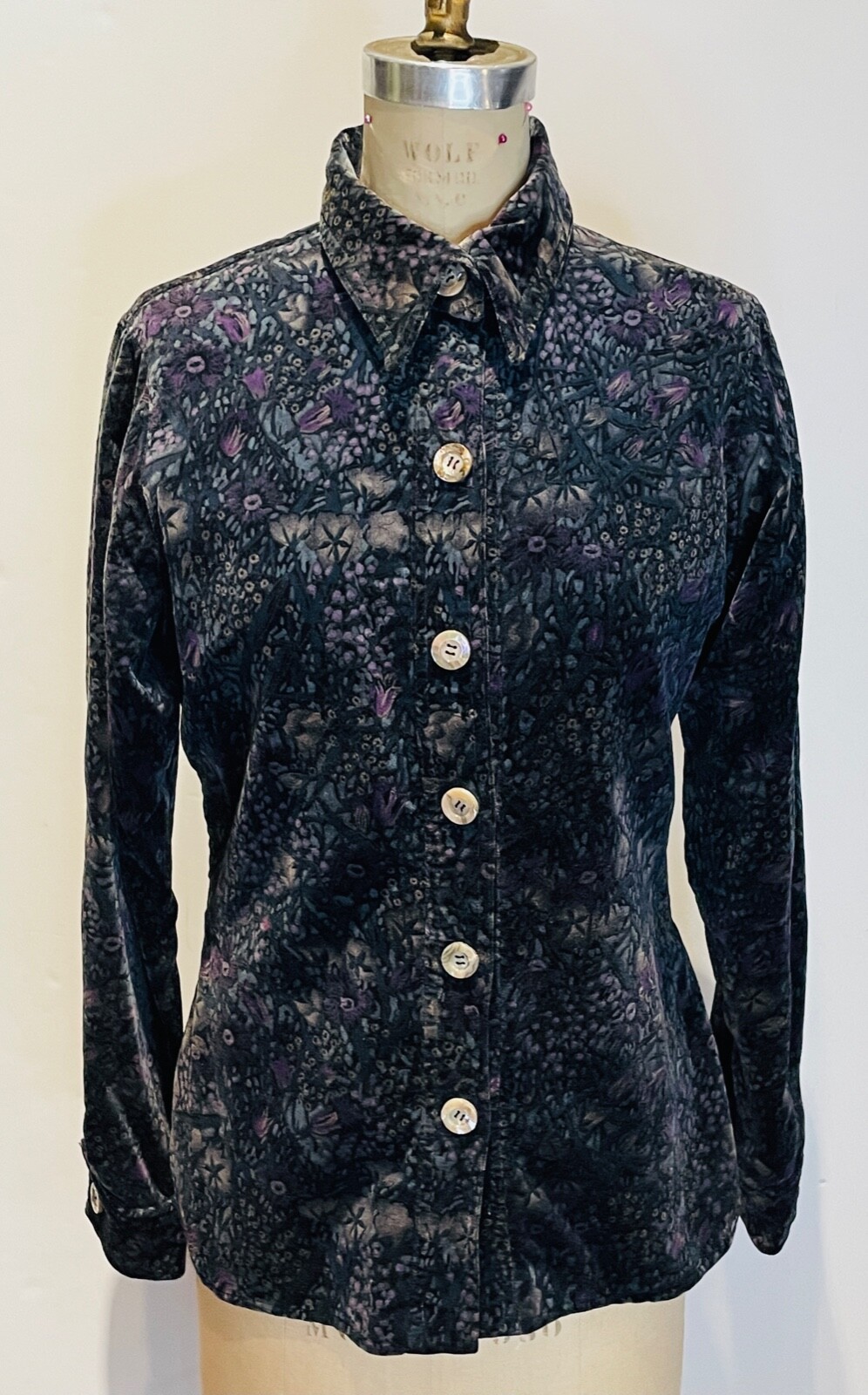 VTG 70'S BOHO DISCO HIPPY BLACK PURPLE VELVET VELOUR … - Gem