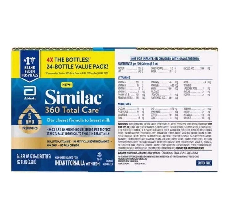 Similac 360 Ready-to-Feed Infant Formula, 8 FL OZ; 24 Bottles FREE ...