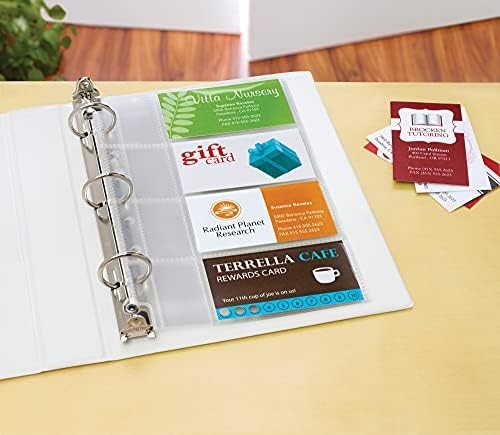 Clear Business Card Organizer Pages Mini Binder Fits 40 Cards | eBay