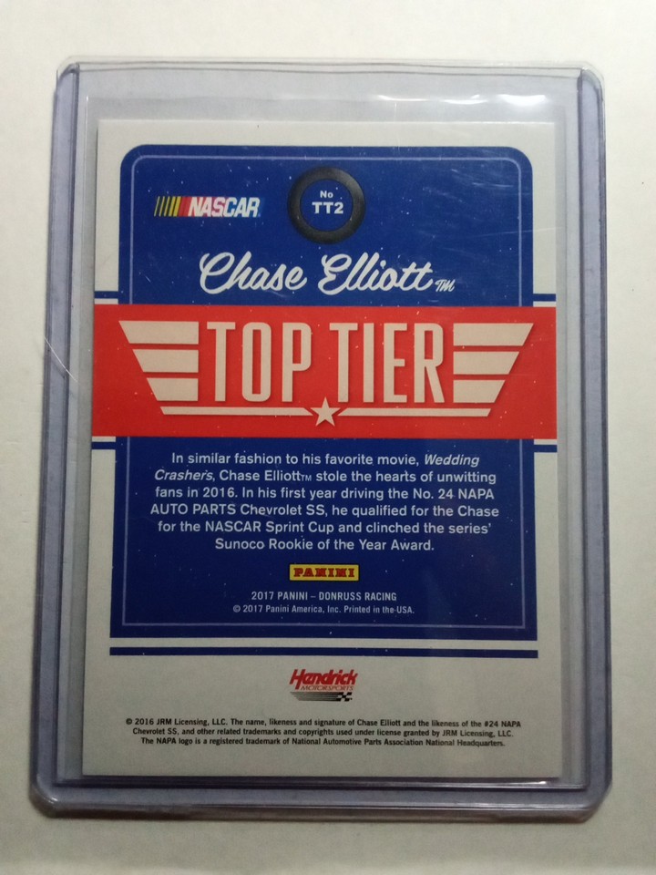 2017 Panini Donruss NASCAR - Top Tier Chase Elliott #TT2 Cracked Ice ...