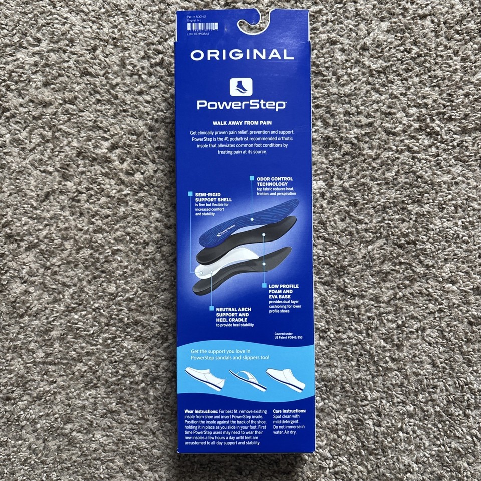 PowerStep Original Insole Full Length Orthotic Arch Supports-FSA HSA ...