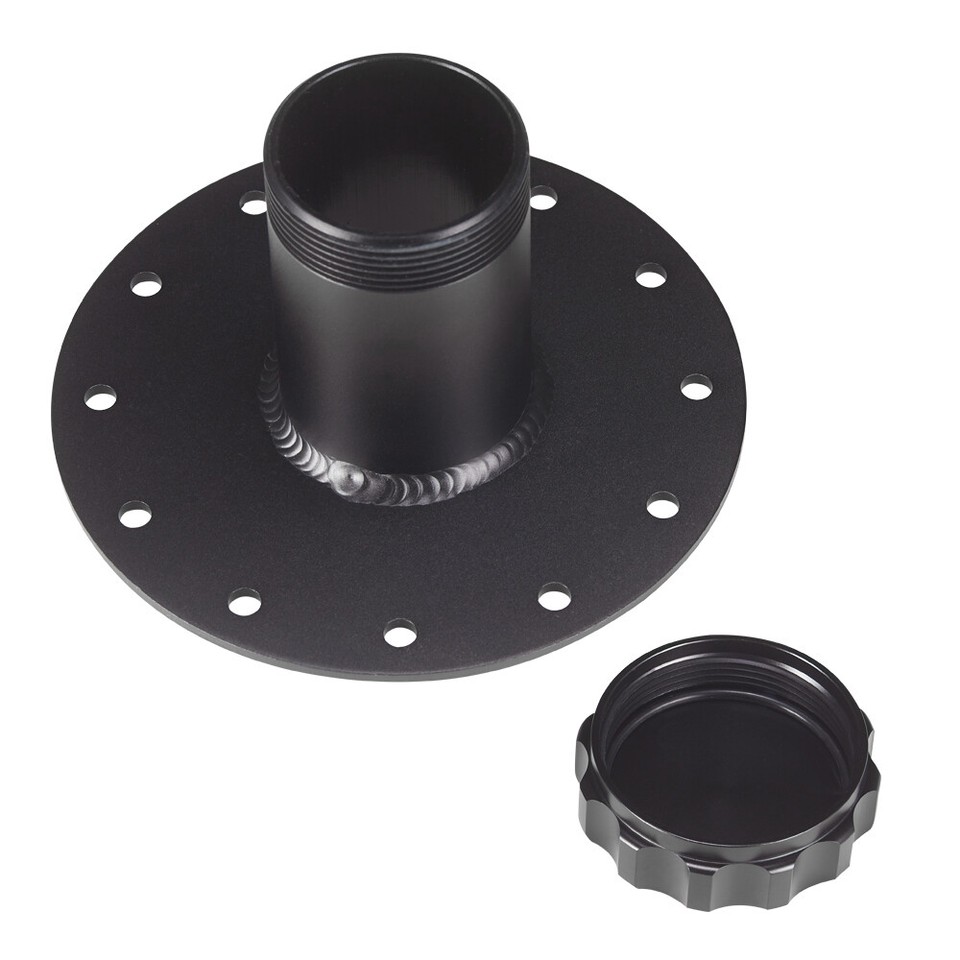 Black Straight Fuel Cell Fast Fill Filler Neck 12 Bolts Flange Billet ...