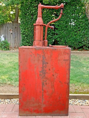 LARGE ANTIQUE OIL PUMP "THE PHILLIPS & TANK CO." LUBESTER DISPENSER ...