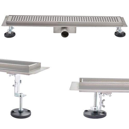 LINEAR SHOWER DRAIN STAINLESS STEEL WETROOM BATHROOM CHANNEL GULLY TRAP ...