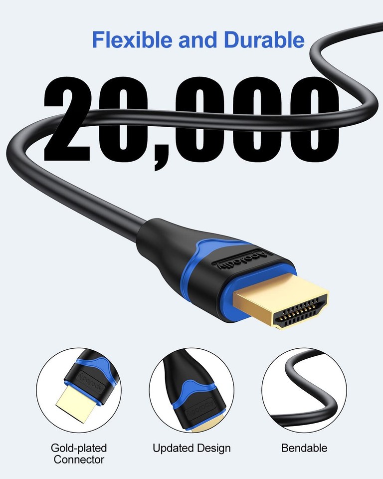 4K Short HDMI Cable 6 Inch, HDMI Cord 0.5FT High Speed HDMI to HDMI ...