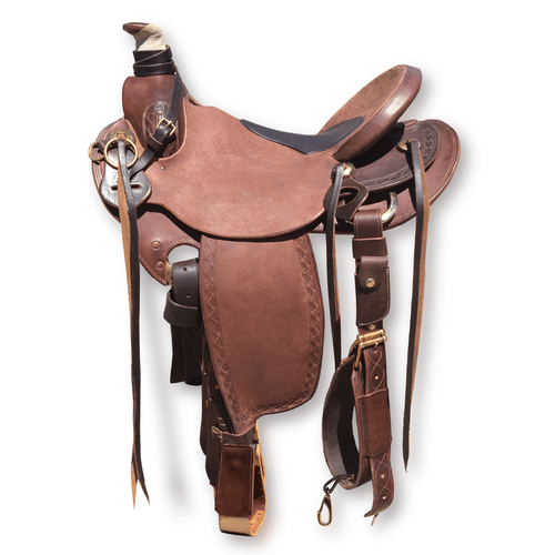 Horse Saddle Ranch Roping Roper Leather Wade Tree Equestrian A Fork ...