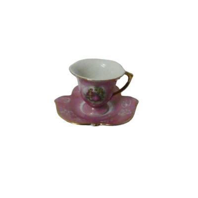 Vintage Royal Japan Miniature Tea Cup and Saucer Pink Gold Trim ...