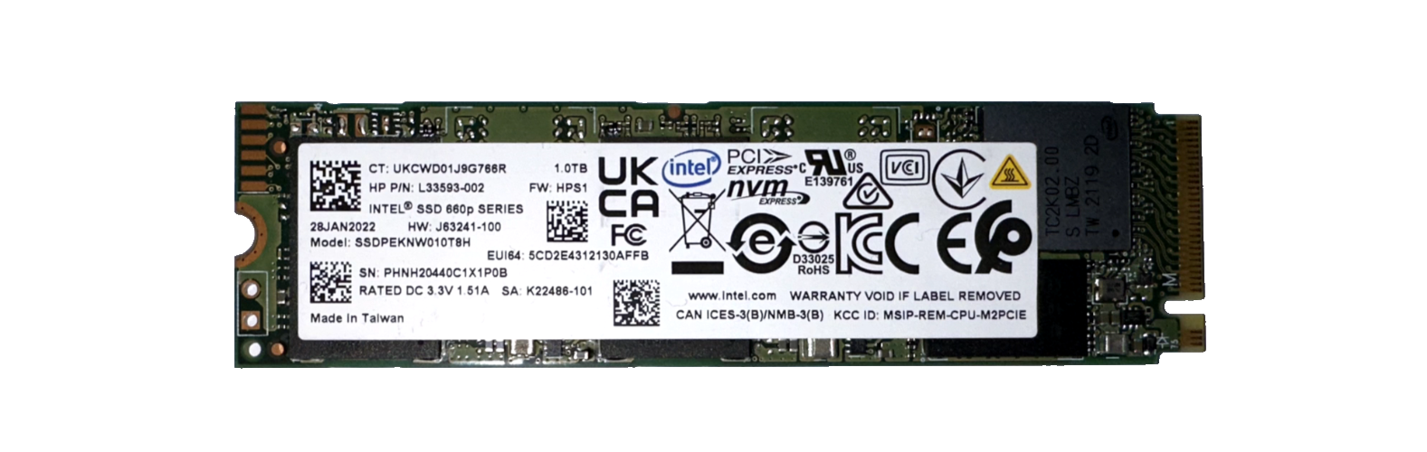 (Refurbished) 1TB Intel 660P M.2 NVMe SSD PCIe 3.0 x4 QLC | eBay