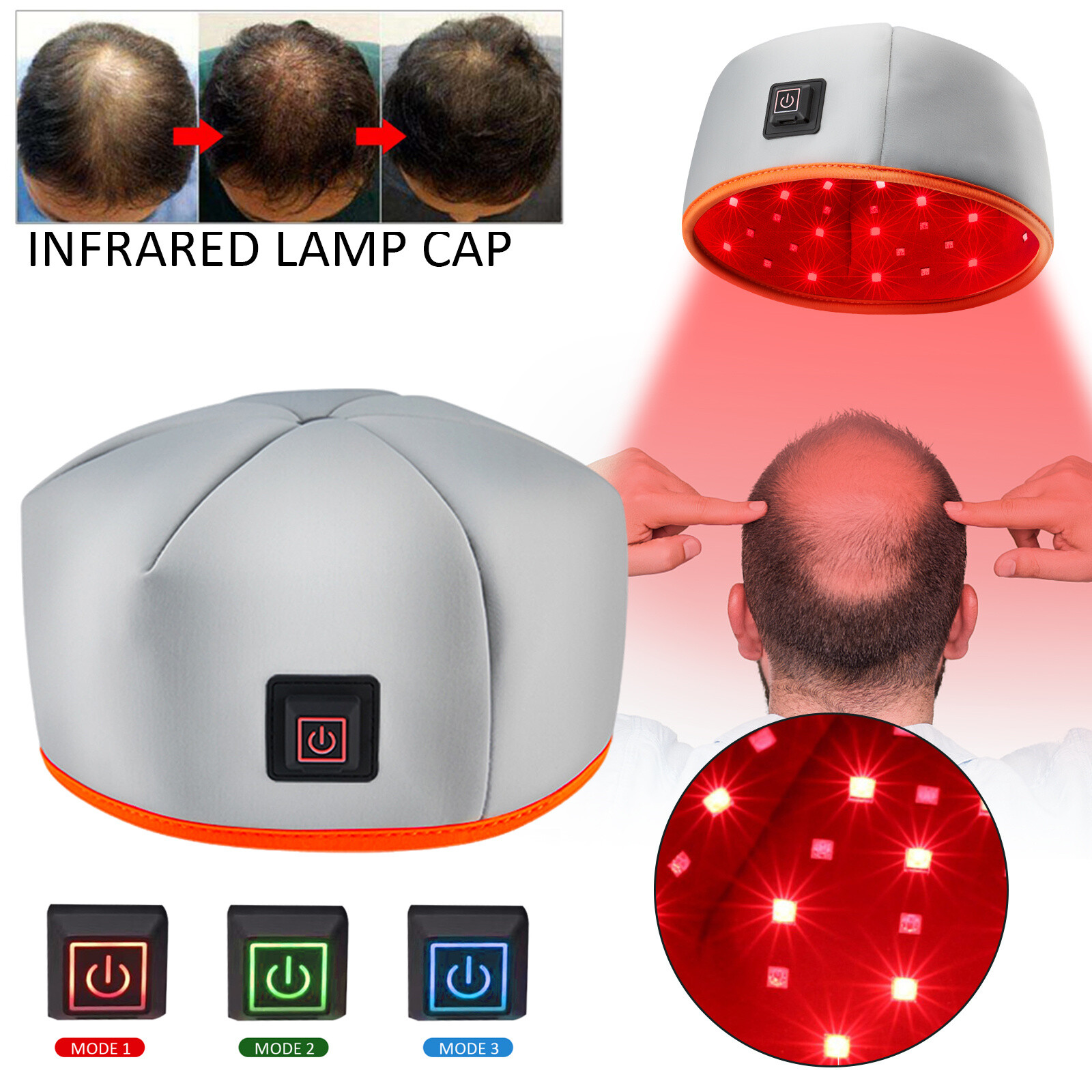 Infrared Red Light Therapy Cap 660nm&850nm Hair Regrowth Treatment For ...