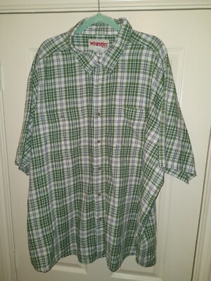 Wrangler Rugged Wear Checkered Short Sleeve Button Down Shirt Men's sz ...