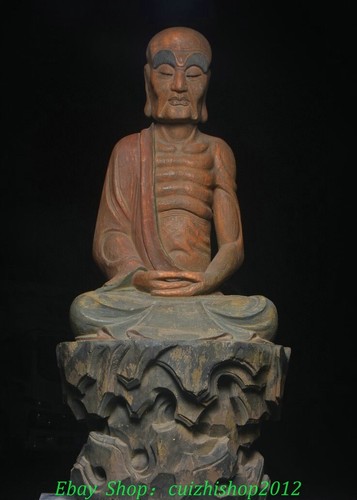 Old Wood Painting Rohan Lohan Arhat Damo Dharma Enlightenment Buddha ...