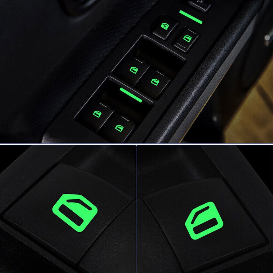Luminous Car Interior Window Door Switch Sticker Decal Car Accessories ...